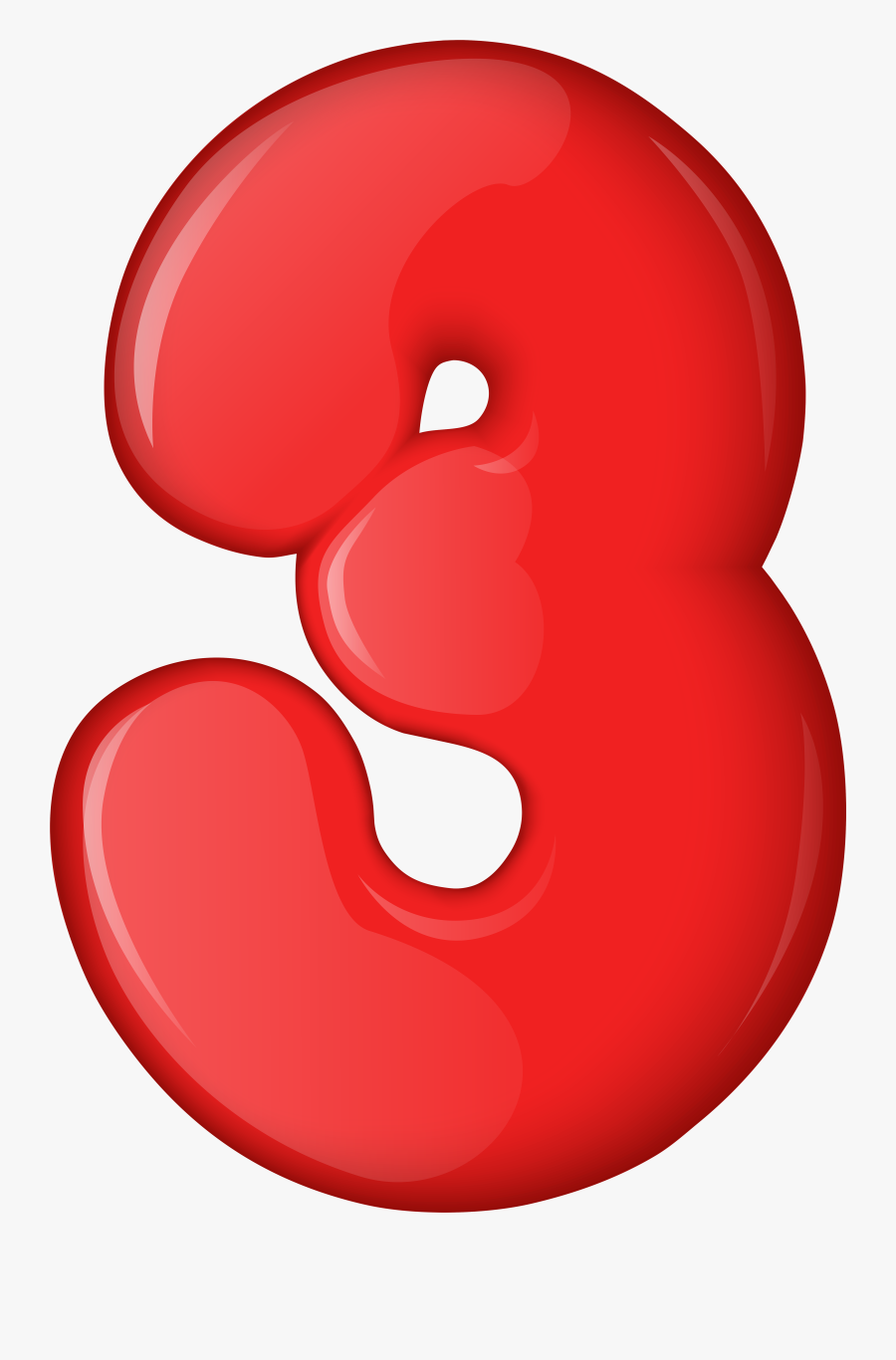 Red Number Three Transparent Png Clip Artu200b Gallery , Free ...