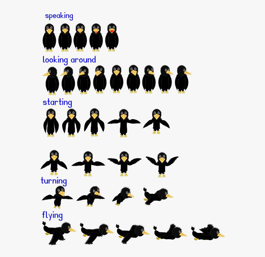 Comic Crow Animation - Crow For Animation , Free Transparent Clipart ...