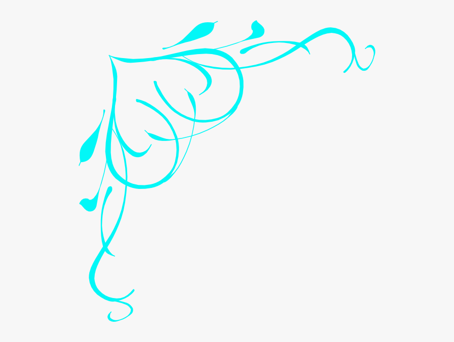 Light Blue Swirl Heart Clip Art - Border Design Blue And Pink , Free ...