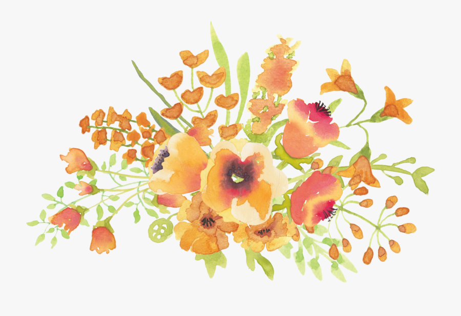 Flower Cliparts Png Orange - Yellow Flower Watercolor Transparent ...