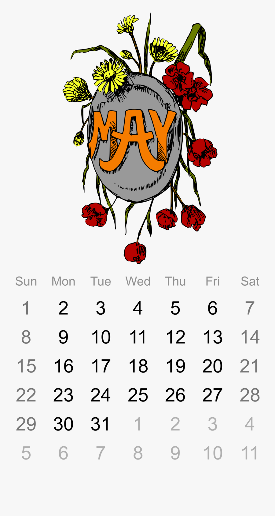 Clipart - Calendar May Transparent Clipart , Free Transparent Clipart ...