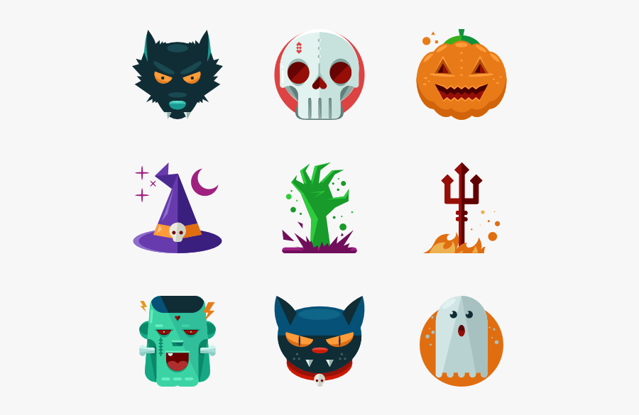 Scary Packs Vector - Halloween Icons Png Transparent , Free Transparent ...
