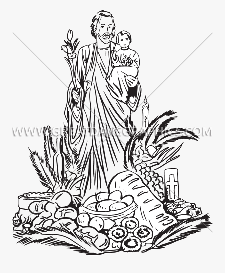 St Joseph Lineart - Saint Joseph Line Art , Free Transparent Clipart ...