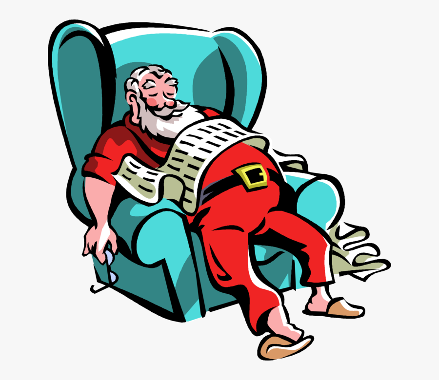 Transparent Santa Sitting Png - Santa Asleep In Chair , Free ...