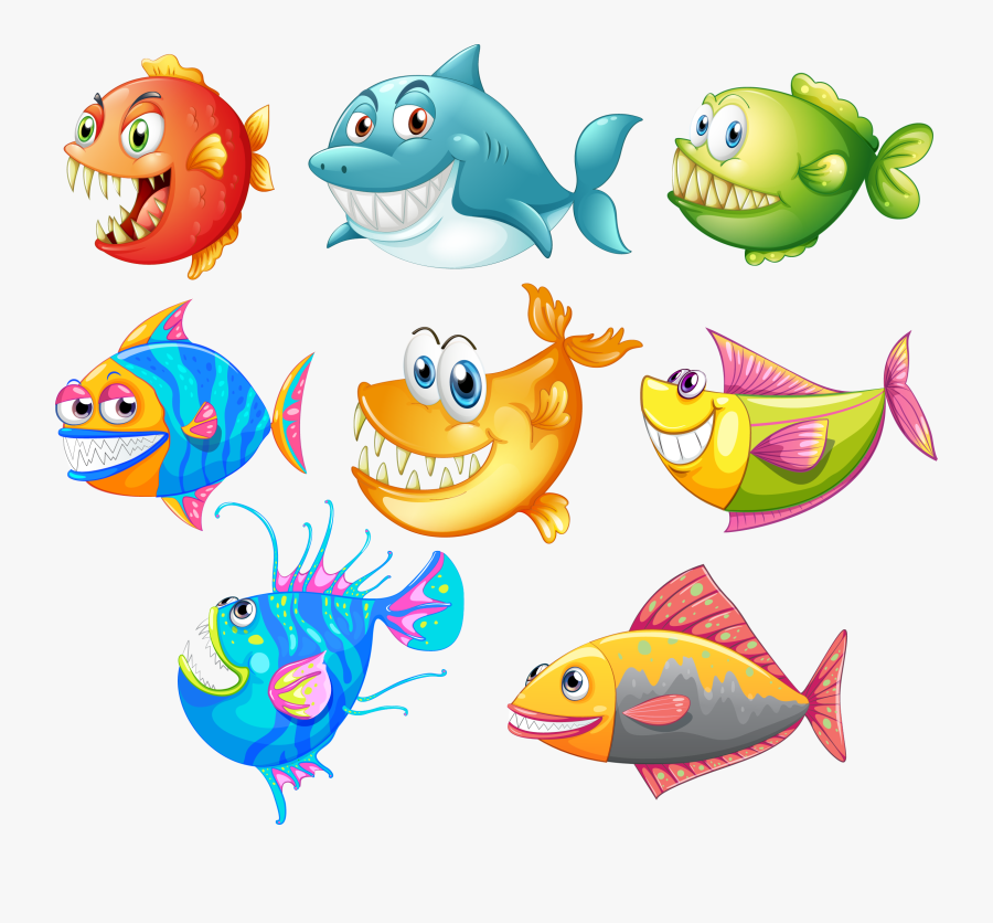Cute Shark Fish Cartoon Vector Seabed Creative Clipart - Clases De ...