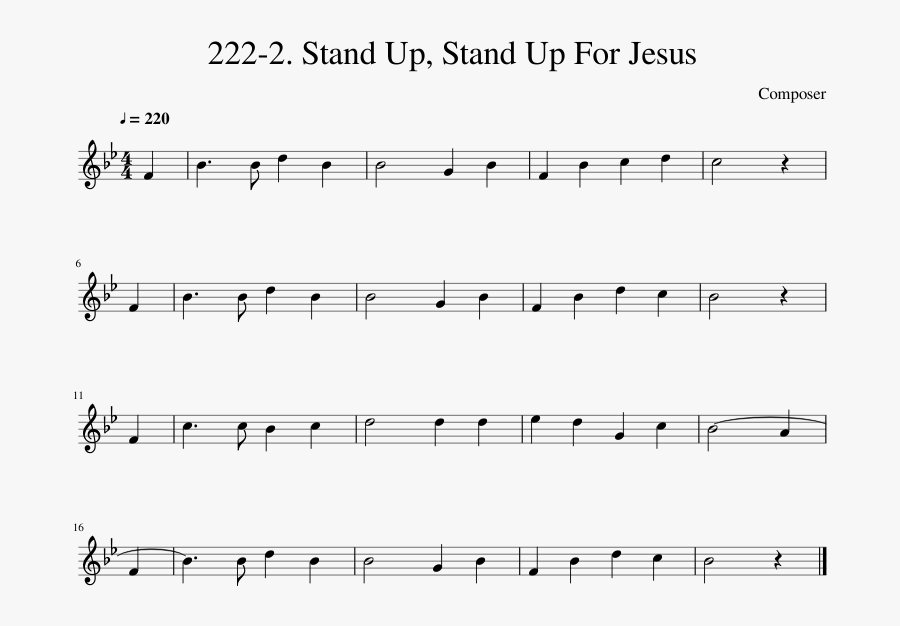 Stand Up, Stand Up For Jesus Sheet Music For Piano - New World Symphony ...