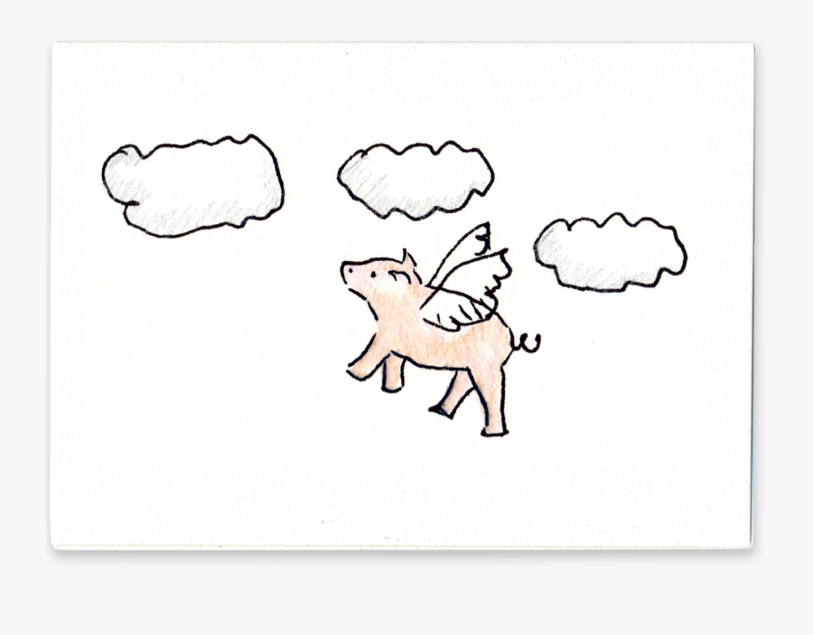 Pigs Fly - Line Art , Free Transparent Clipart - ClipartKey