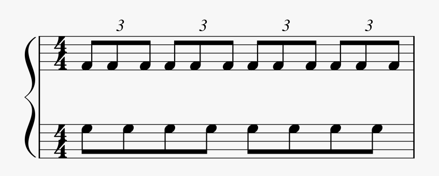 Piano Triplets Against Eighth Notes , Free Transparent Clipart - ClipartKey