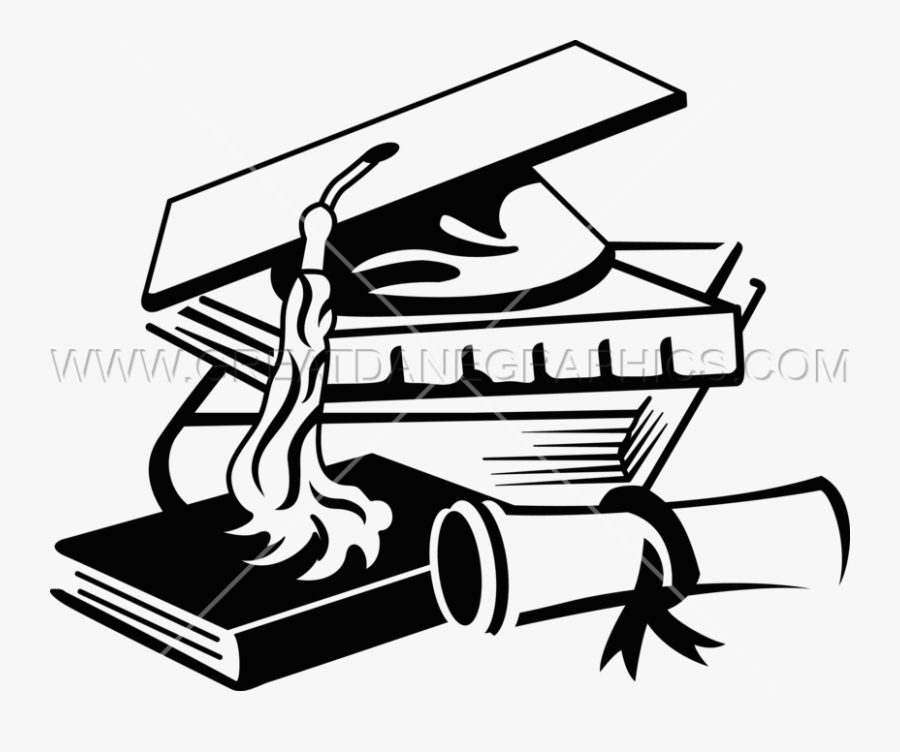 Cap Books Production Ready - Graduation Cap With Books Clipart , Free ...