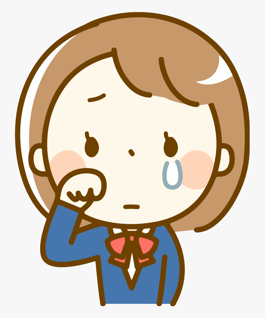 Crying Female - Girl Thinking Png Cartoon , Free Transparent Clipart ...