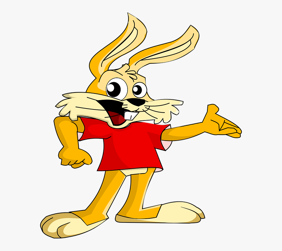 Rabbit, Comic, Bunny, Cartoon, Animal, Red Shirt - Yellow Cartoon ...