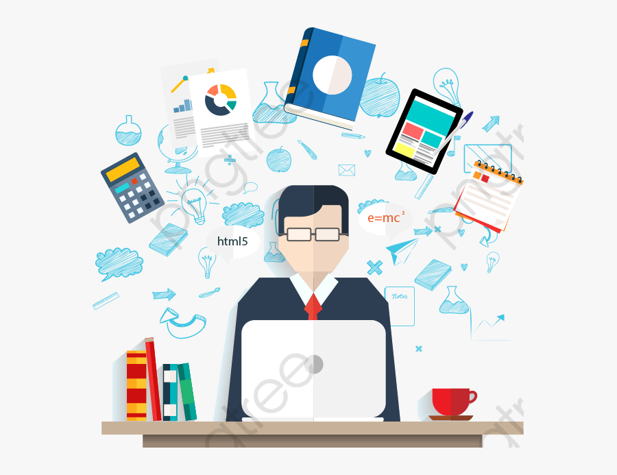 Computer Clipart Office - Work Flat Design Png , Free Transparent ...