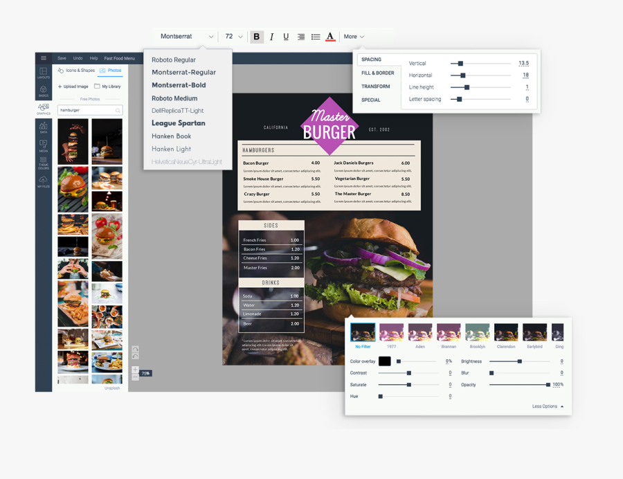 Menu Maker Visme Customization Options , Free Transparent Clipart ...