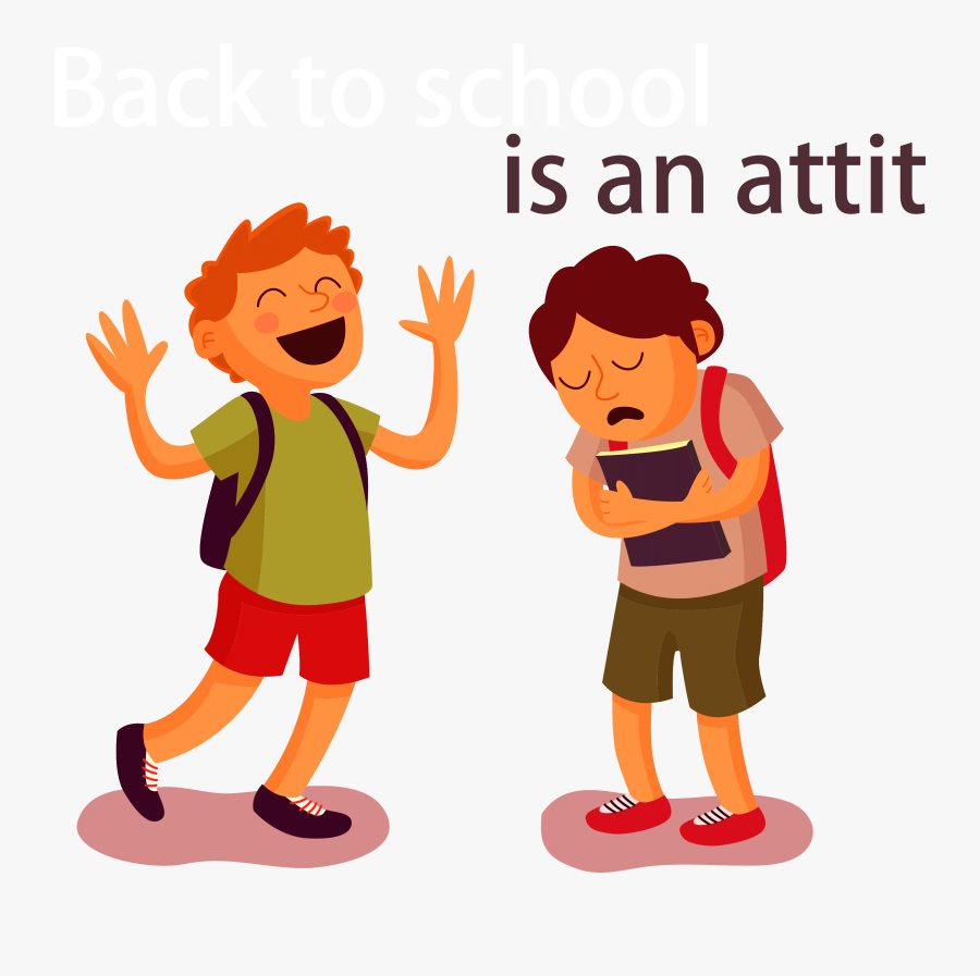 Transparent Happy Student Clipart - Attitude On School Cartoon , Free ...