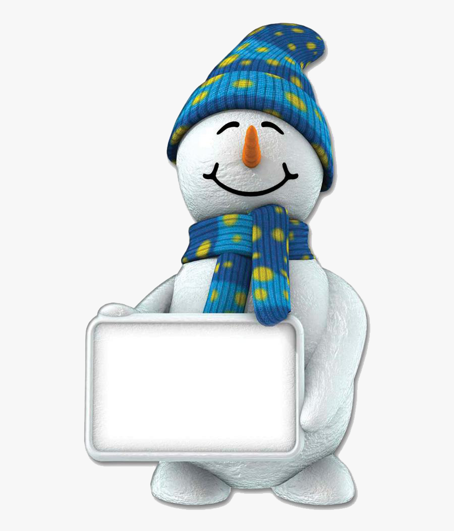 Snowman - Snow Man With Sign , Free Transparent Clipart - ClipartKey