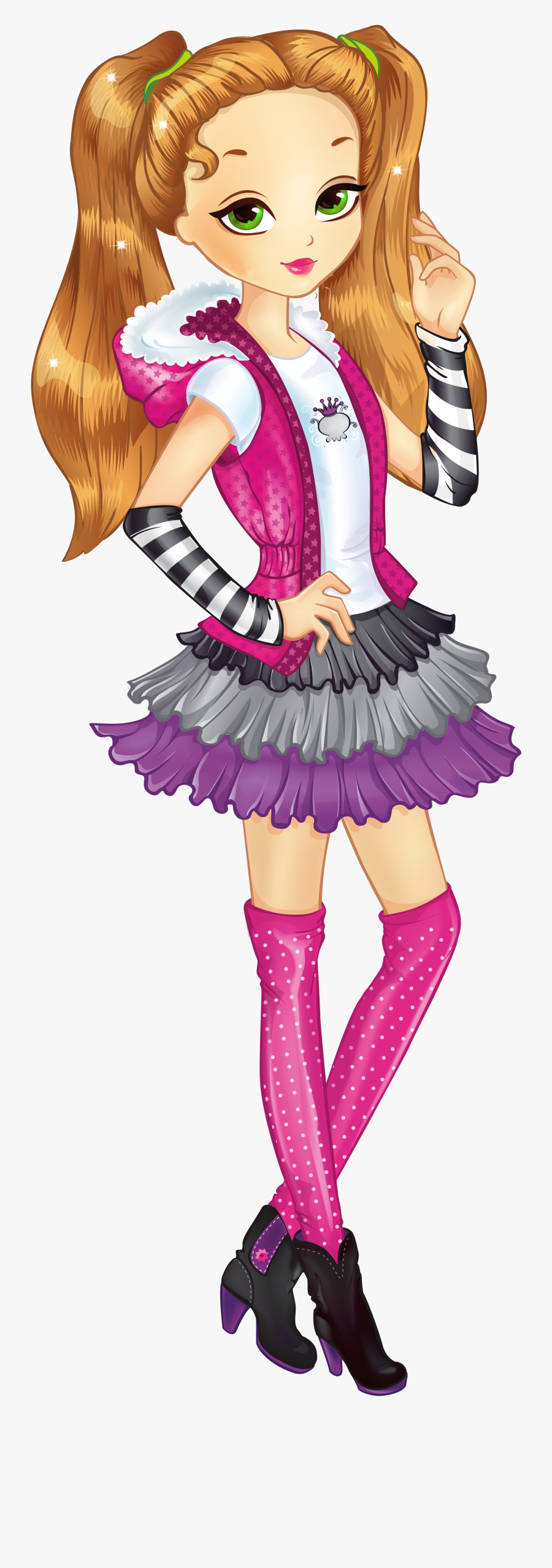 Cute Girl Cartoon Clipart Transparent Background - Girl Cartoon Images ...