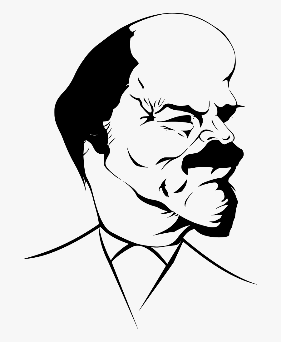 Caricature Face Black White - Lenin Caricature , Free Transparent ...