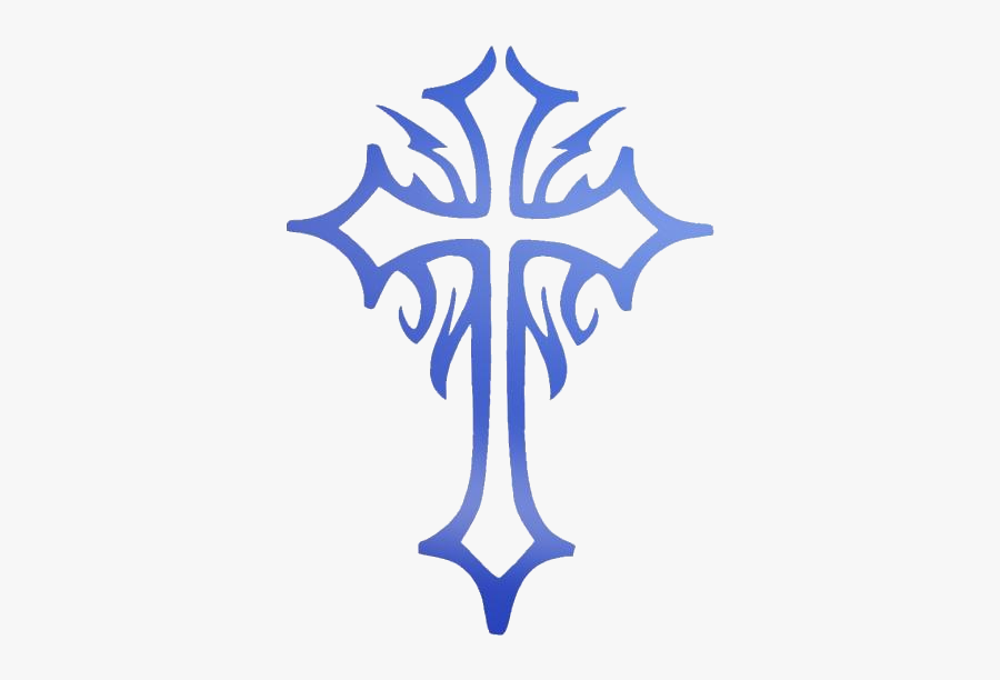 Transparent Cross Outline Tribal Tattoo Design - Yin And Yang Cross ...