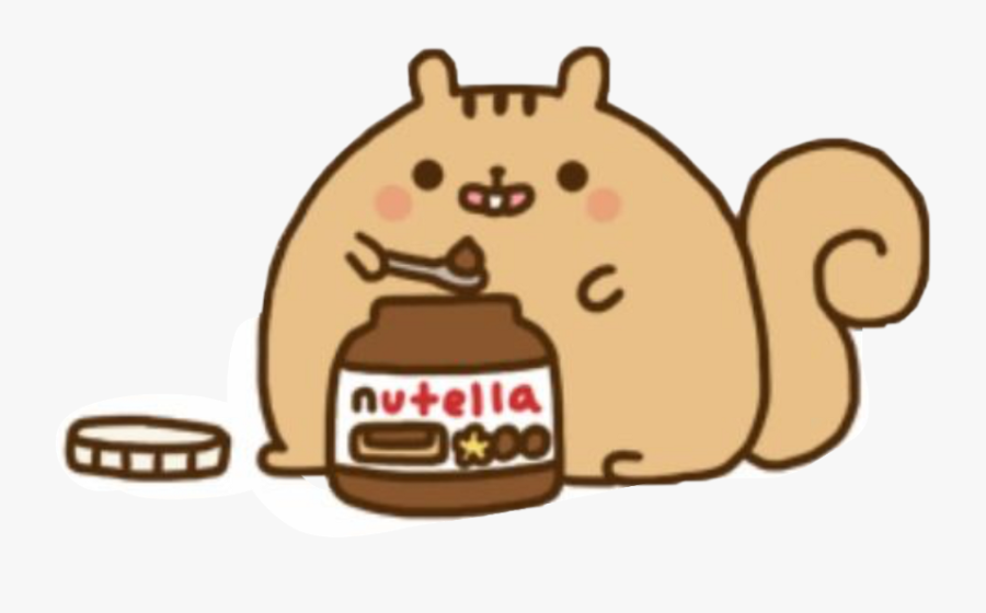 Pusheen Squirrel Eating Nutella Clipart , Png Download - Nutella ...