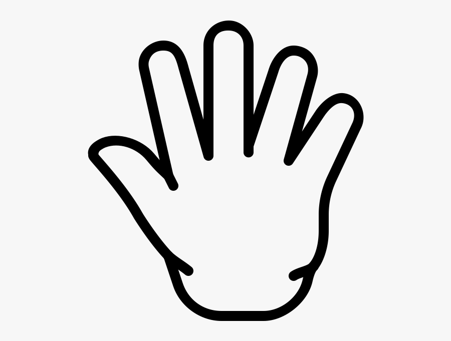 Five Fingers Rubber Stamp - Outline Image Of Fingers , Free Transparent ...