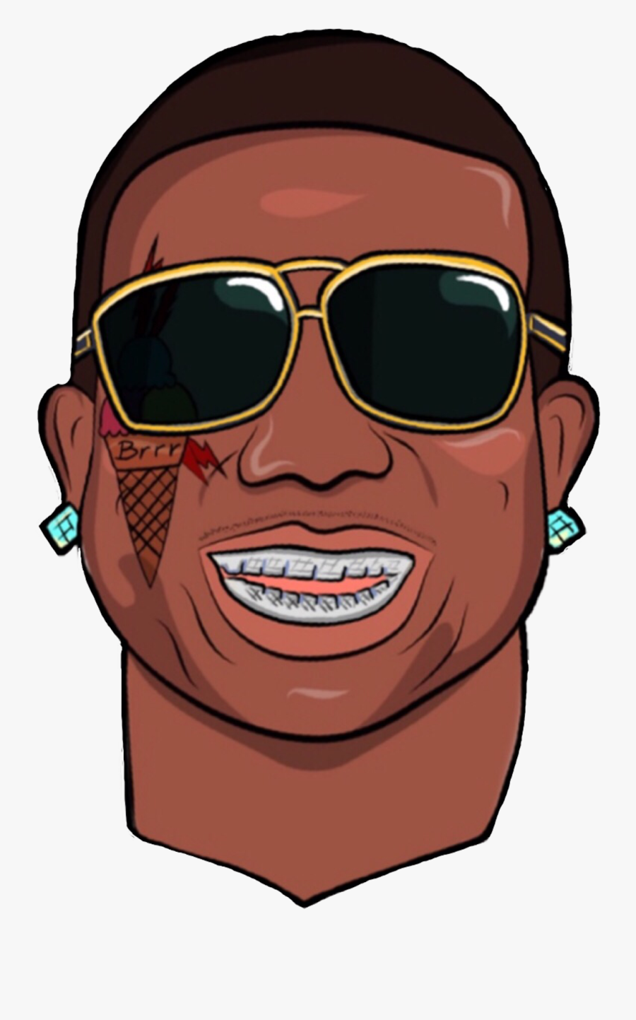Guccimane Rap Burr Soicey - Gucci Mane Sticker Face , Free Transparent ...