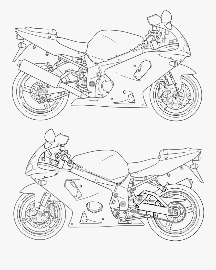 Motorcycle Outline Drawing , Free Transparent Clipart - ClipartKey