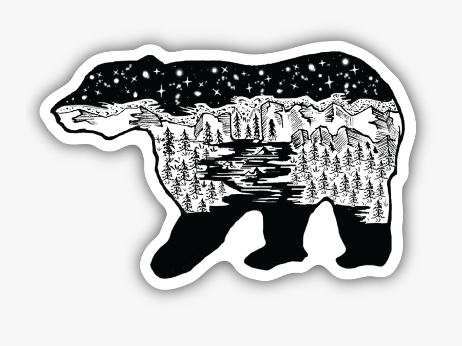 Bear Scene Sticker - Illustration , Free Transparent Clipart - ClipartKey