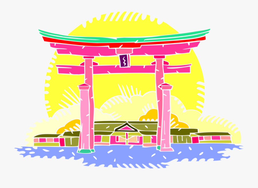 Shinto Torii Gate Vector - Japanese Gate Png Transparent , Free ...