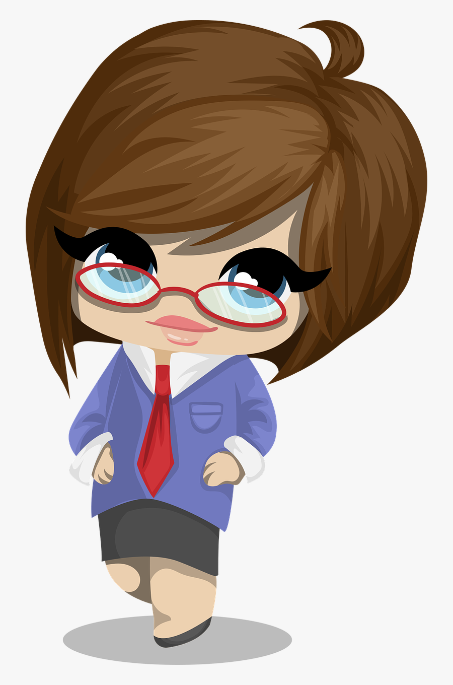 Chibi Business Woman , Free Transparent Clipart - ClipartKey