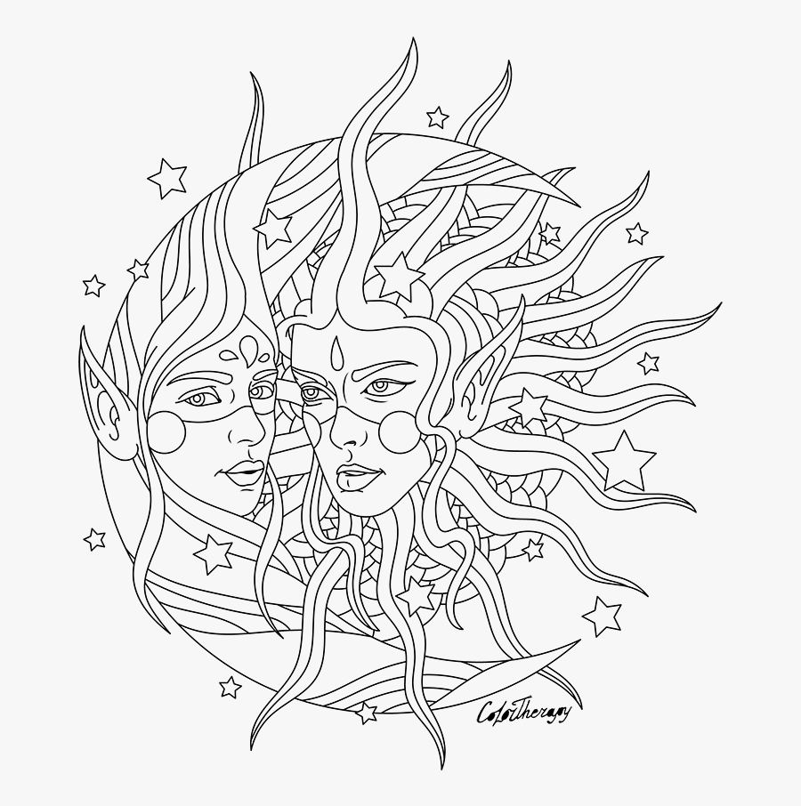 Clip Art Collection Of Free Hippie - Line Art , Free Transparent ...