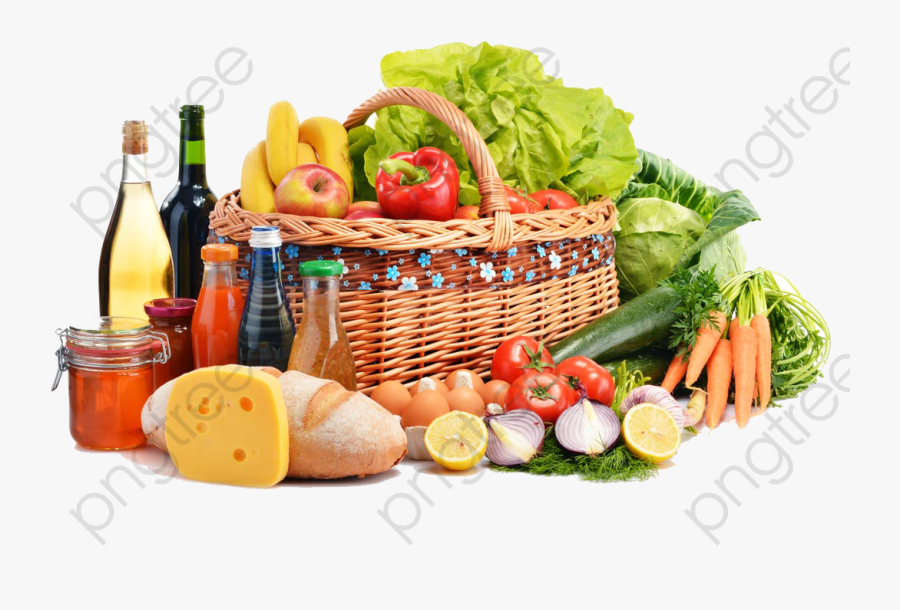 Fruits And Vegetables Clipart Basket - Food Supermarket Png , Free ...