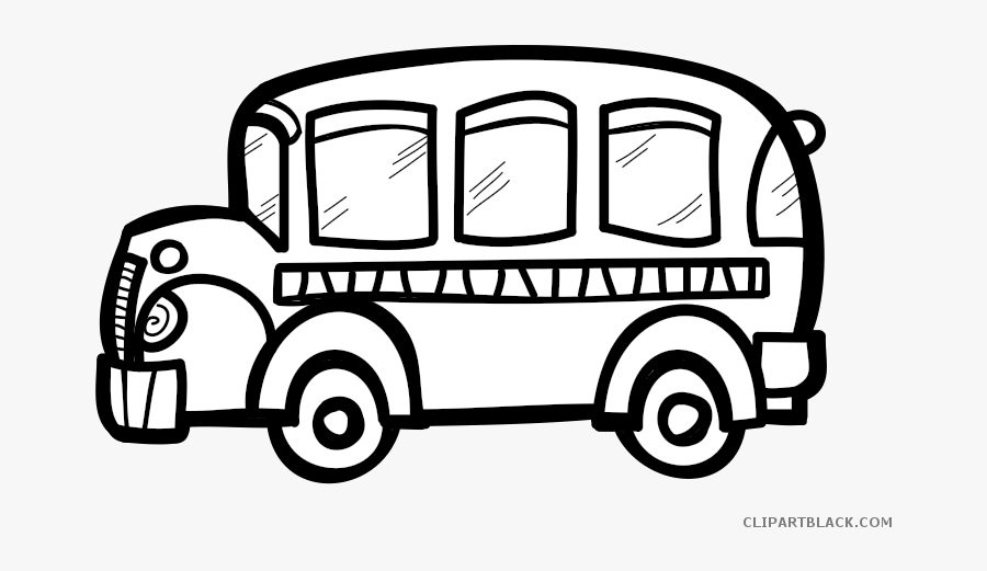Transportation Free Black White - Transparent Background Bus Clip Art ...