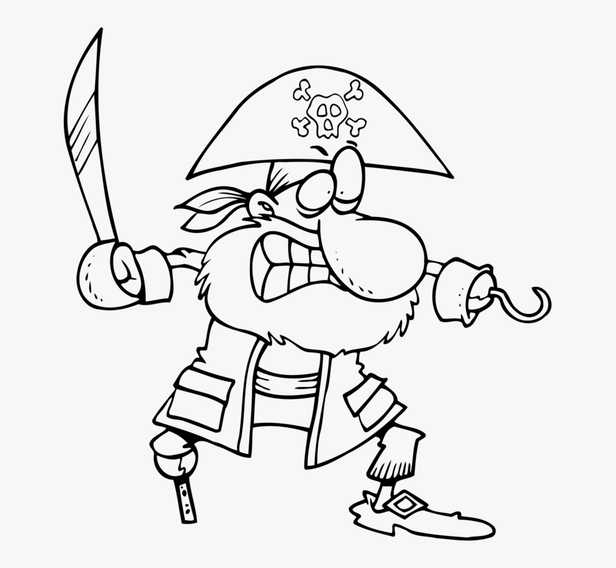Line Art,line,art - Outline Of A Pirate , Free Transparent Clipart ...