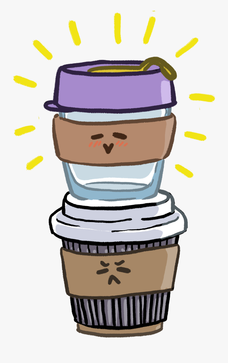 Reusable Coffee Cups - Reusable Coffee Cup Cartoon , Free Transparent ...