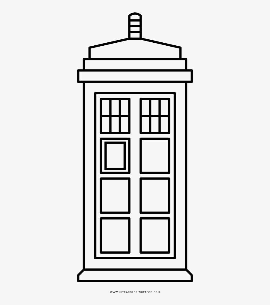Tardis Coloring Page - Tardis Black And White Outline , Free ...
