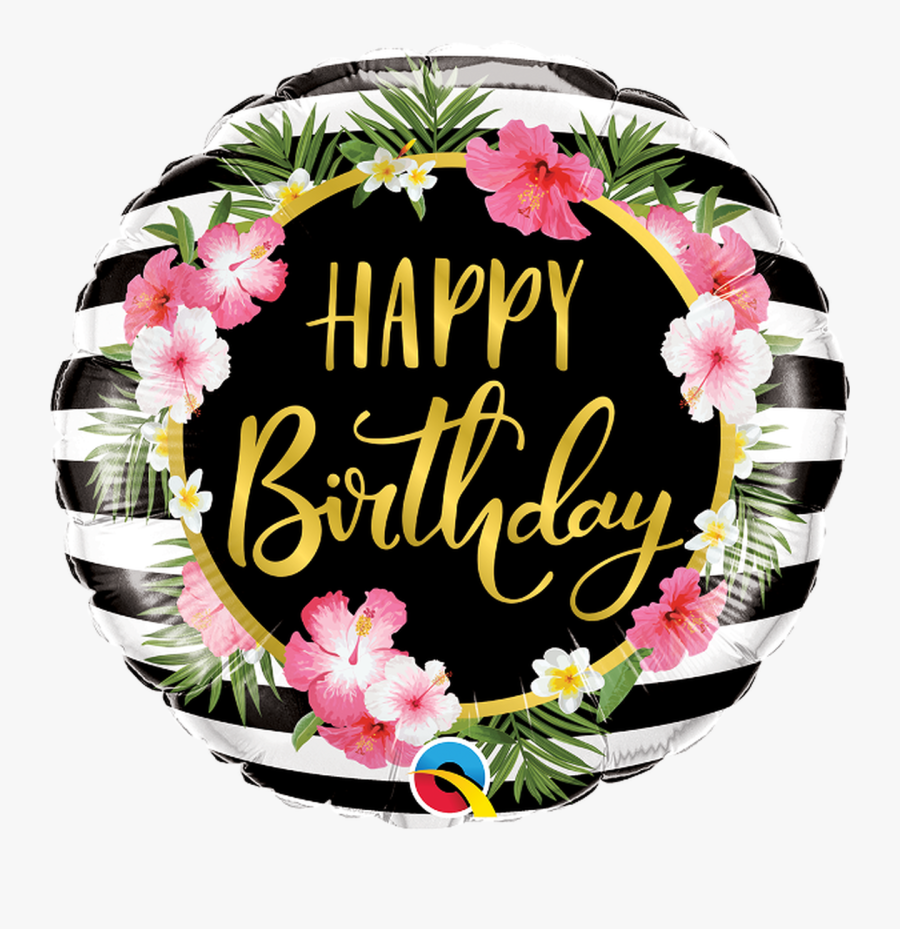 Happy Birthday Floral Balloon , Free Transparent Clipart - ClipartKey