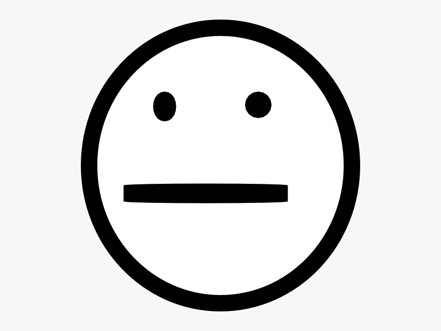 Black And White Meh Face , Free Transparent Clipart - ClipartKey