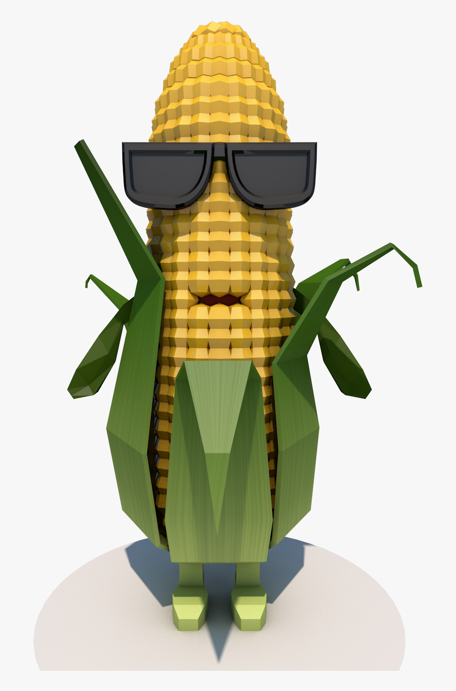 Transparent Cartoon Corn Clipart - Low Poly Food Character , Free ...