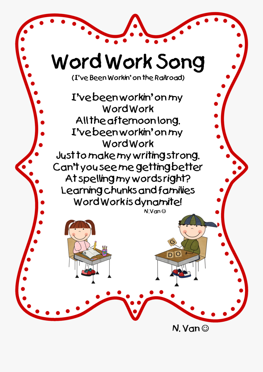 Word Work Song , Free Transparent Clipart - ClipartKey