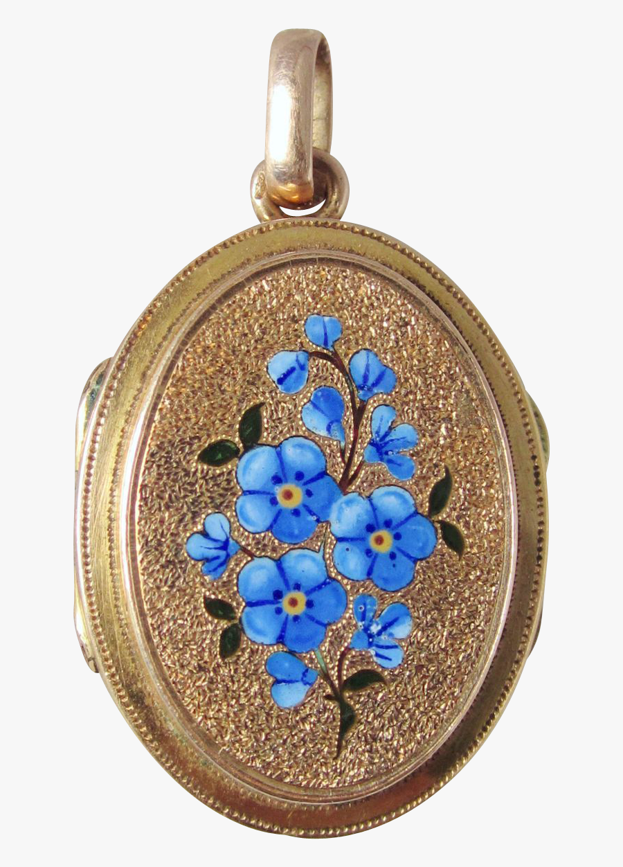 French 14k & Enamel Forget Me Nots Antique Victorian - Locket , Free ...