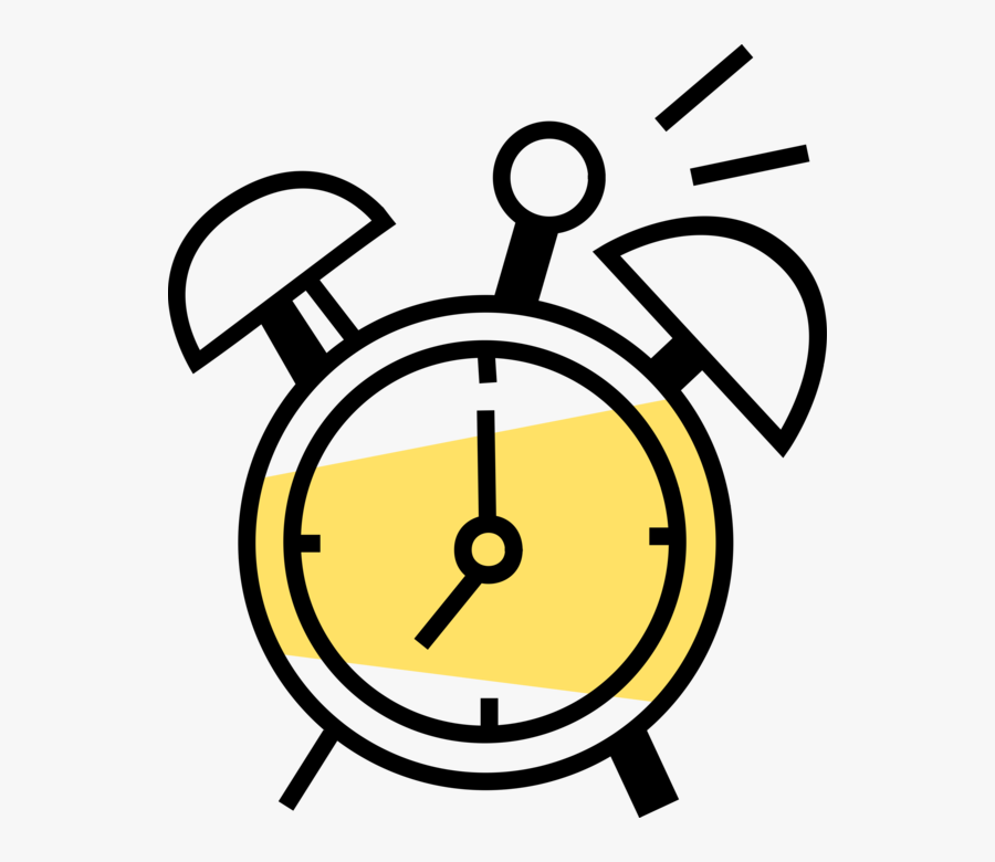 Vector Illustration Of Alarm Clock Ringing Its Morning - Time Stamp ...