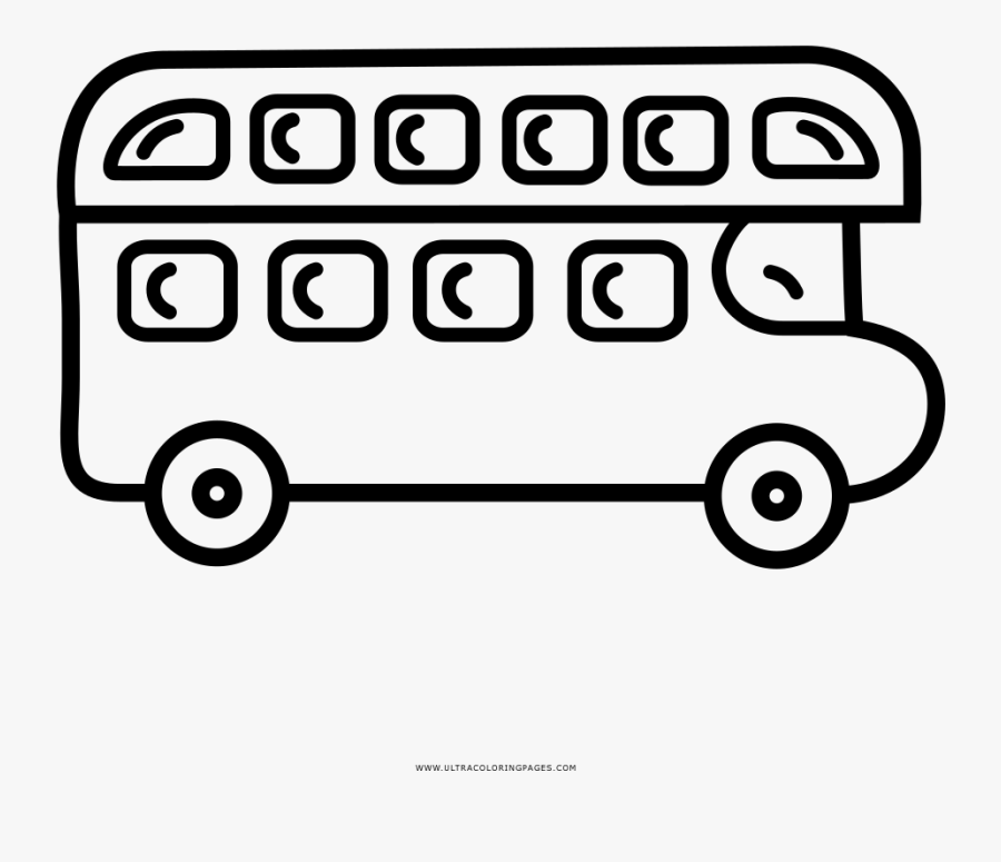Double-decker Bus Coloring Page - Line Art , Free Transparent Clipart ...
