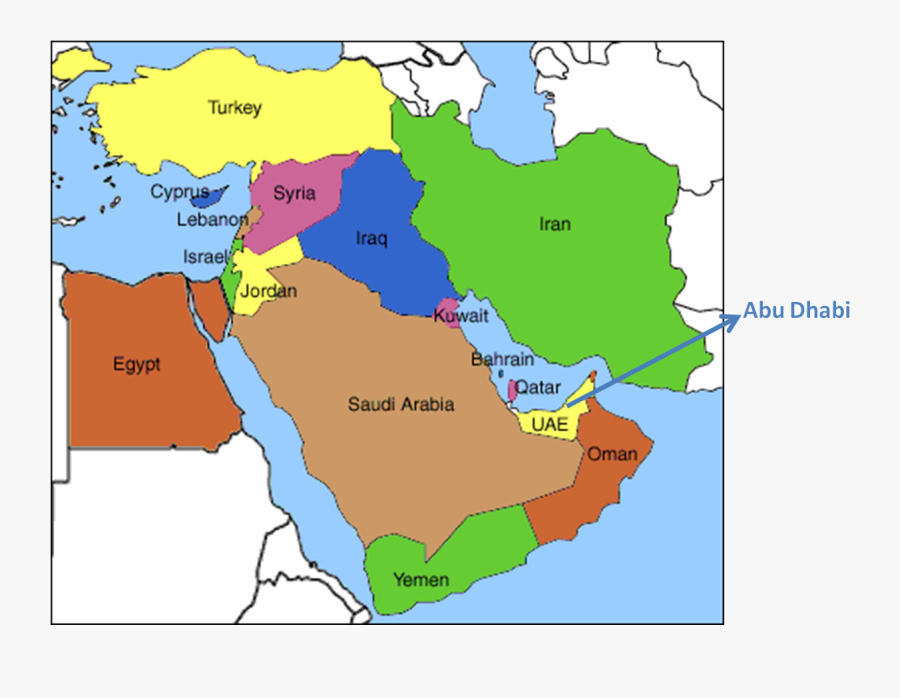 Clip Art Political High Detail Quality - Middle East Uae Map , Free ...
