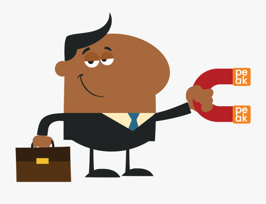 Peak, Talent, Magnet, Workforce, Branding - Happy Businessman Cartoon ...