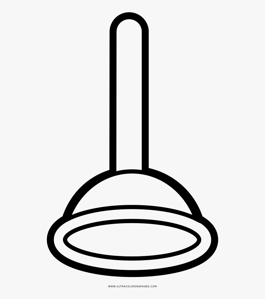 Plunger Coloring Page - Line Art , Free Transparent Clipart - ClipartKey