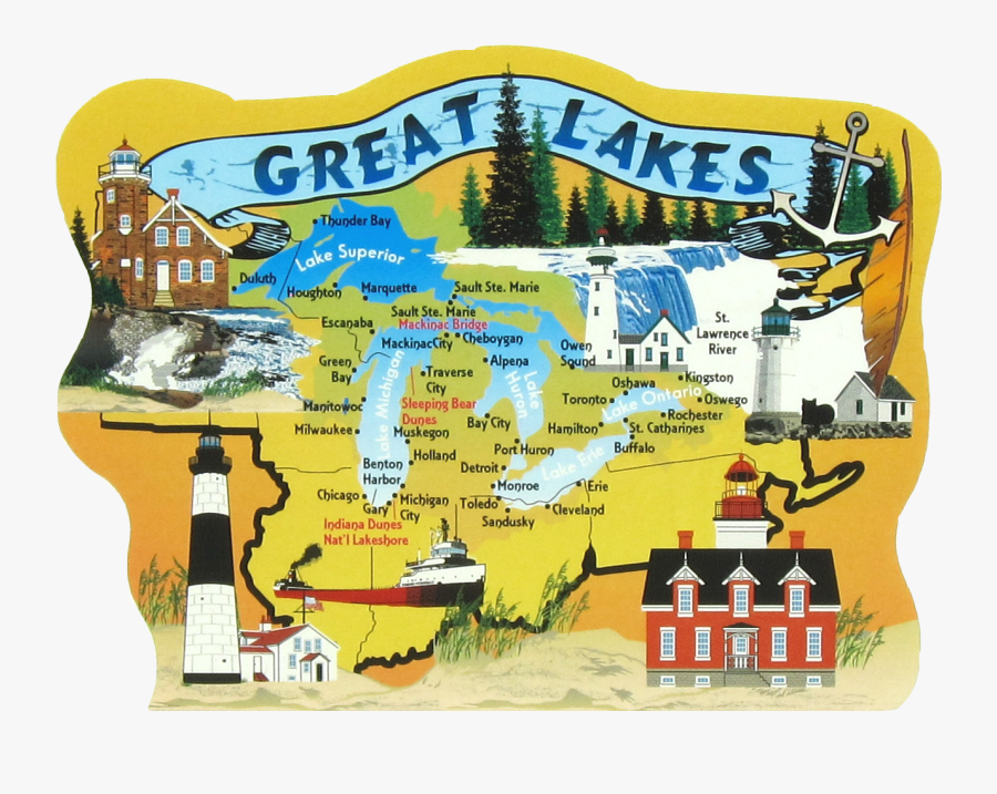 Great Lakes Map The , Free Transparent Clipart - ClipartKey