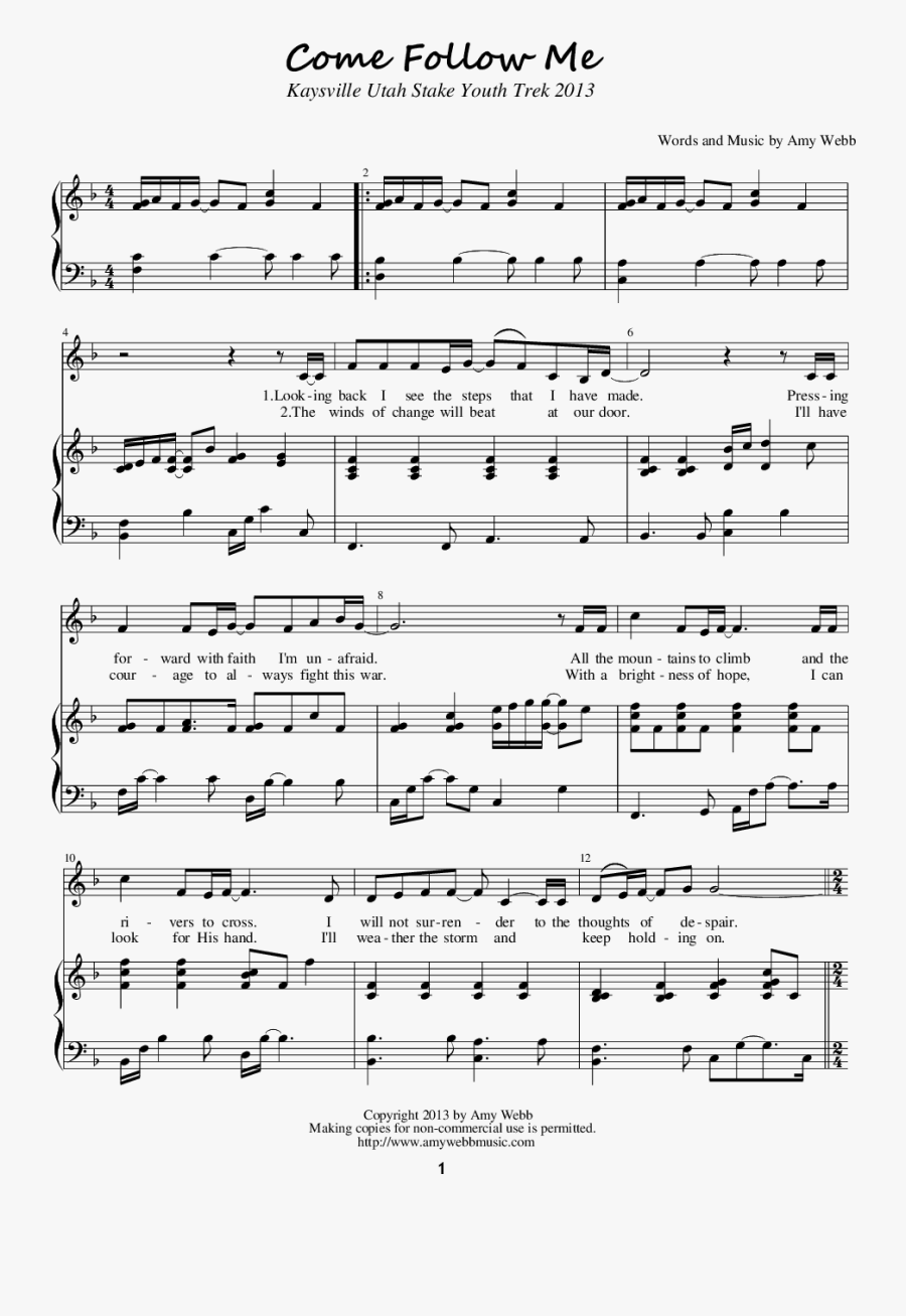Transparent Savior Clipart - Come Follow Me Vocal Sheet Music , Free ...