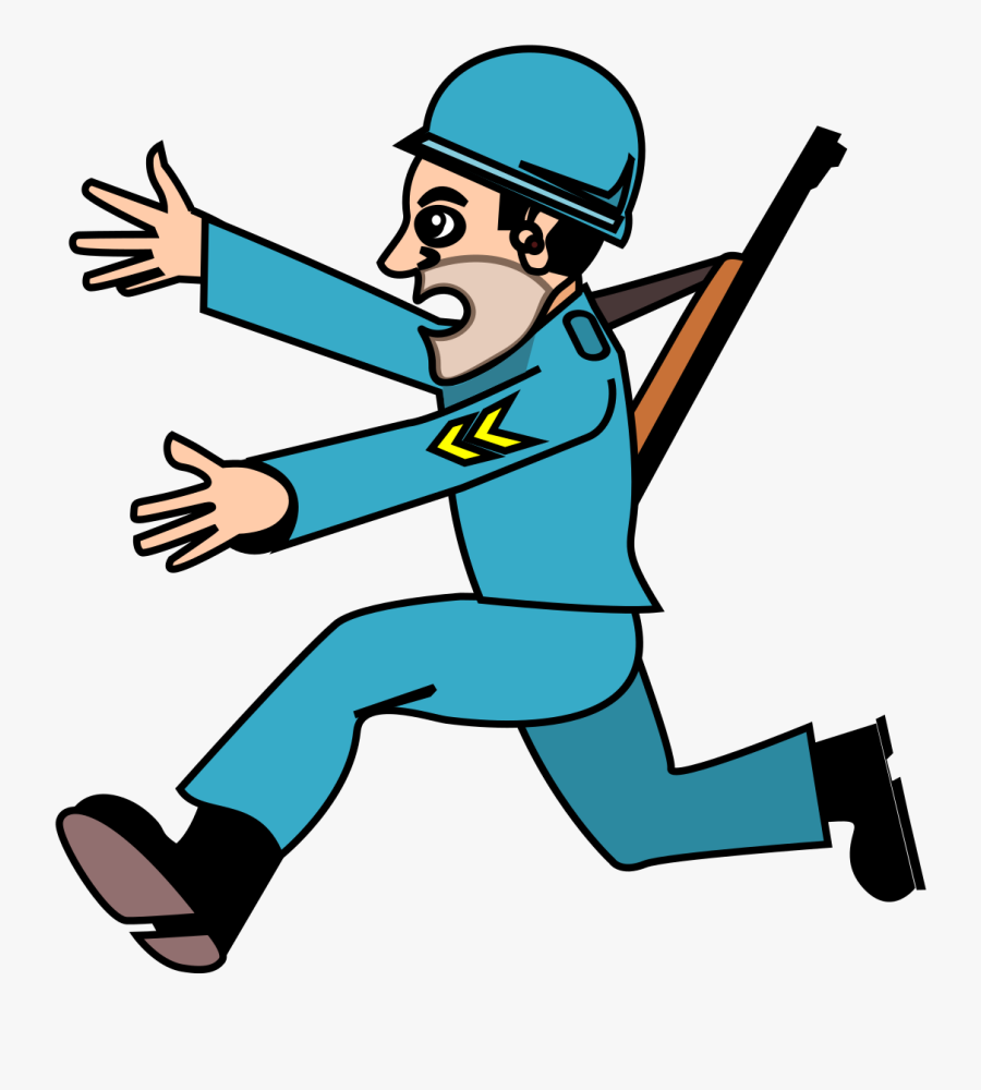 Scared Soldier Clipart - Cartoon German Soldier Running , Free ...