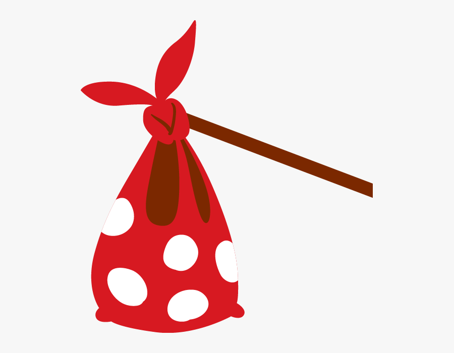 A Spotty Red Knapsack On A Wooden Pole - Dick Whittington Knapsack ...