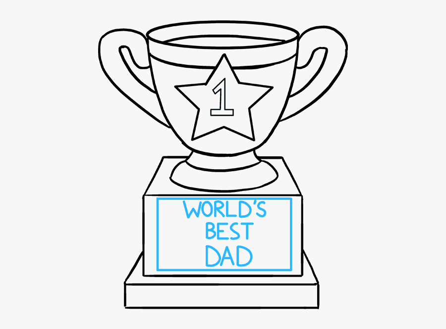 How To Draw A Dad"s Trophy - Drawing Of A Small Trophy , Free ...
